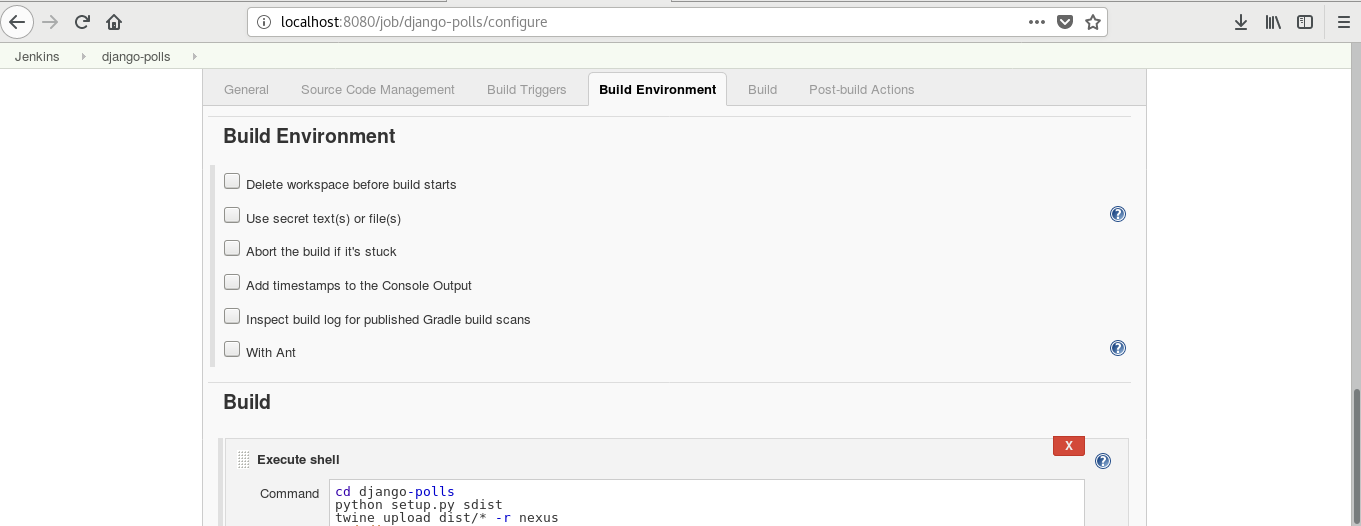 How to integrate Python Django with Jenkins and Nexus - Middleware|Technologies